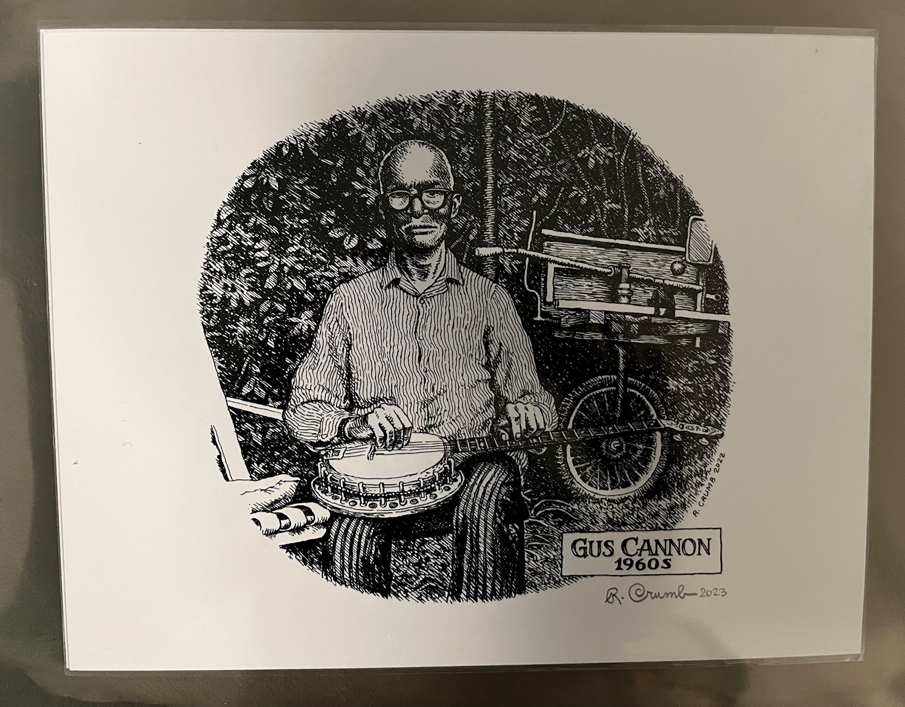 Gus Cannon print by Robert Crumb – Sad!